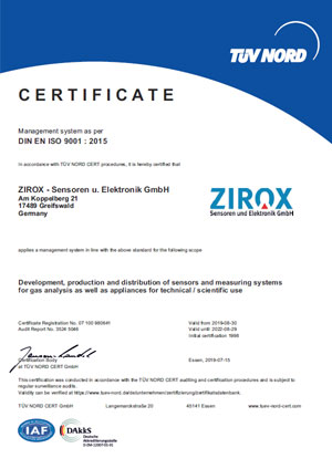Certificates | ZIROX GmbH